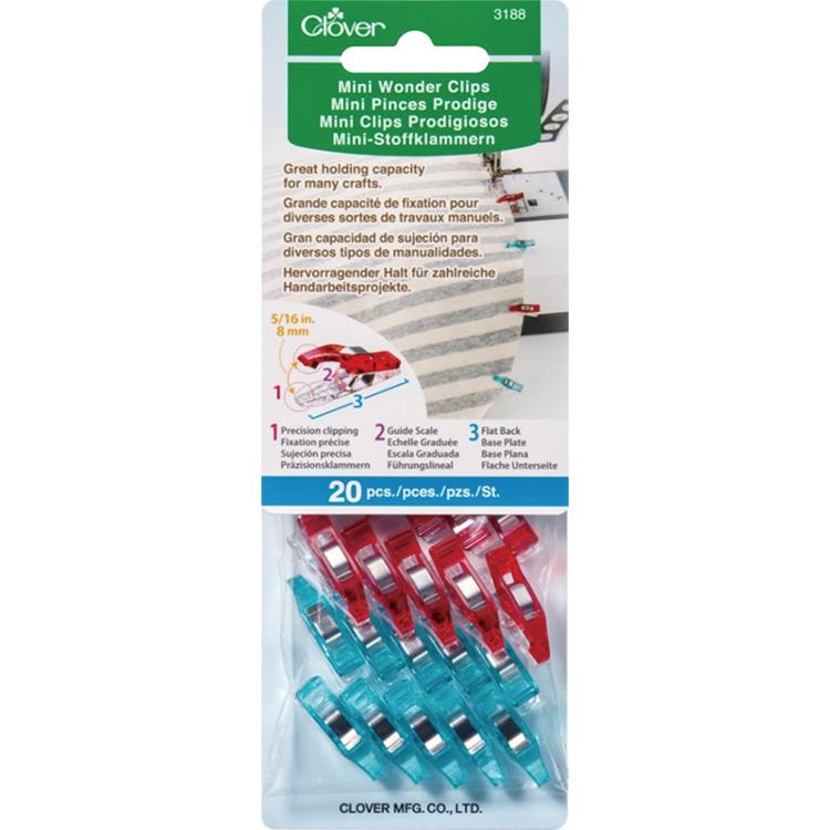Mini Wonder Clips | 20 pc. Red & Teal – The Quilty Shop