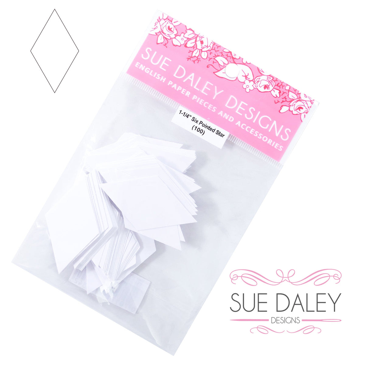 EPP | Sue Daley Designs | 1.25" 6 Pointed Star | 100 pcs. – The Quilty Shop