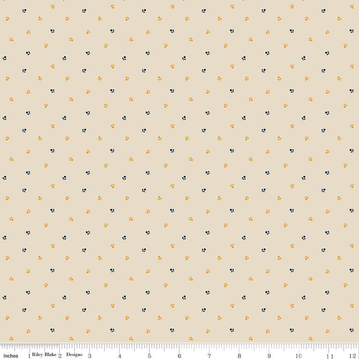 Cheddar at Twilight Flower Dots | C15165 | Cream – The Quilty Shop