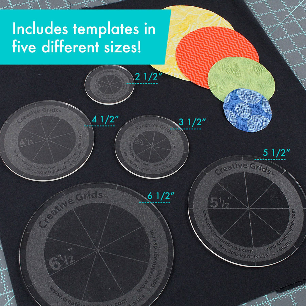 Ruler | CGRCRCL | Creative Grids Rotary Cutting Circles – The Quilty Shop