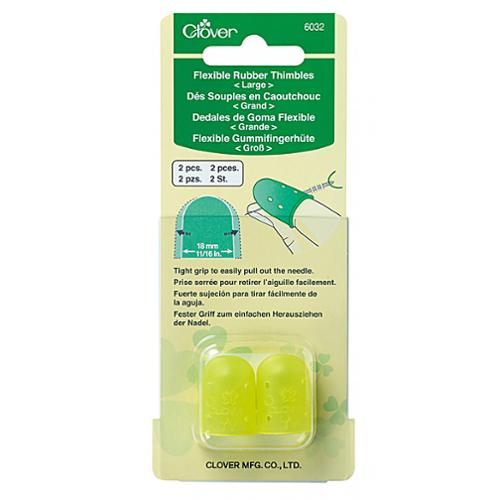 Clover | Flexible Rubber Thimbles Large | Yellow 6032 – The Quilty Shop